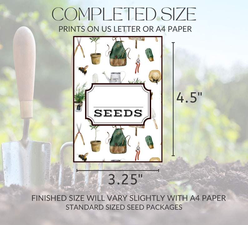 Printable Seed Packet PDF Instant Download in A4 and Letter Size - Seed ...