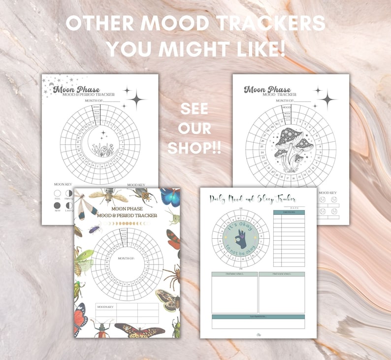 Daily Mood Tracker Printable Mental Health Journal Self Care Planner ...