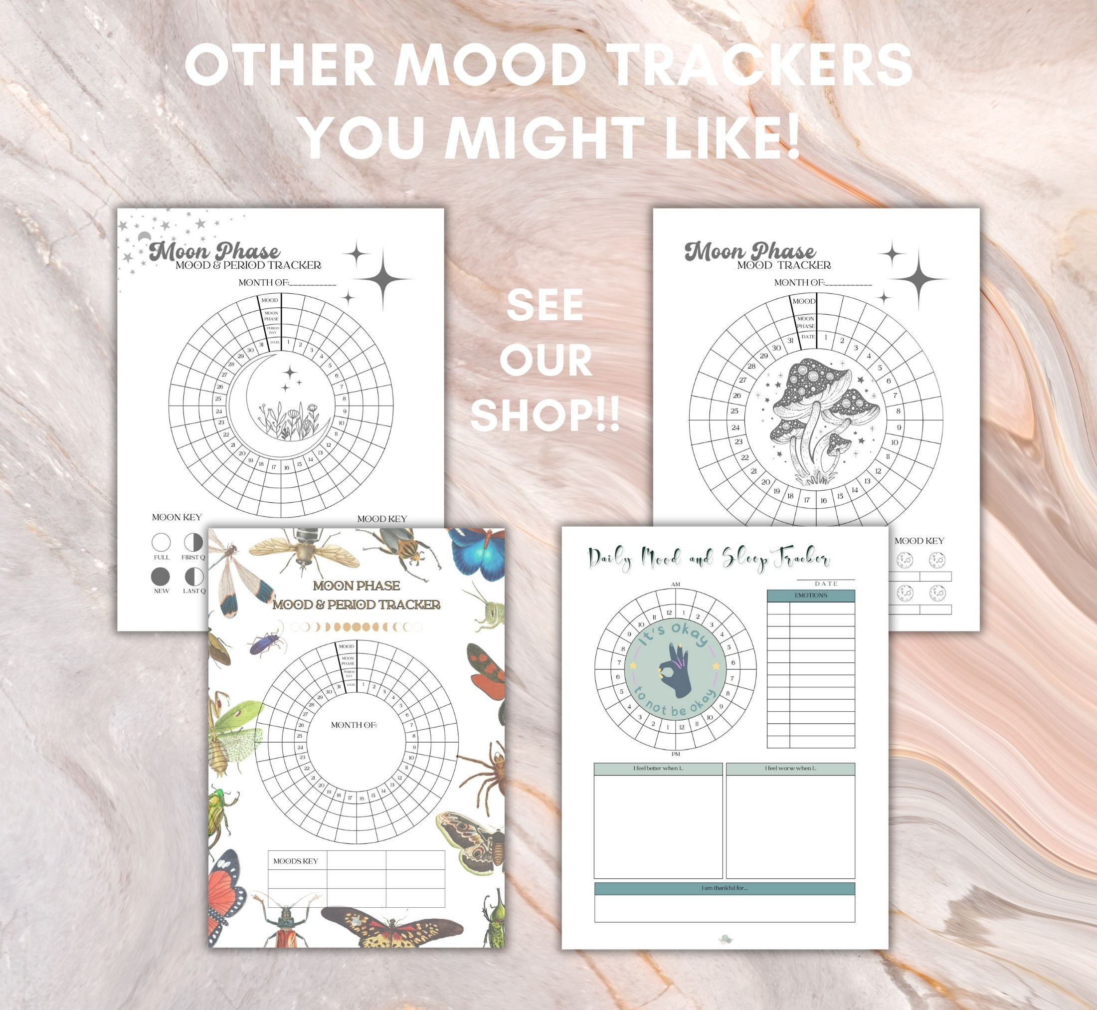 Daily Mood Tracker Printable Mental Health Journal Self Care Planner ...