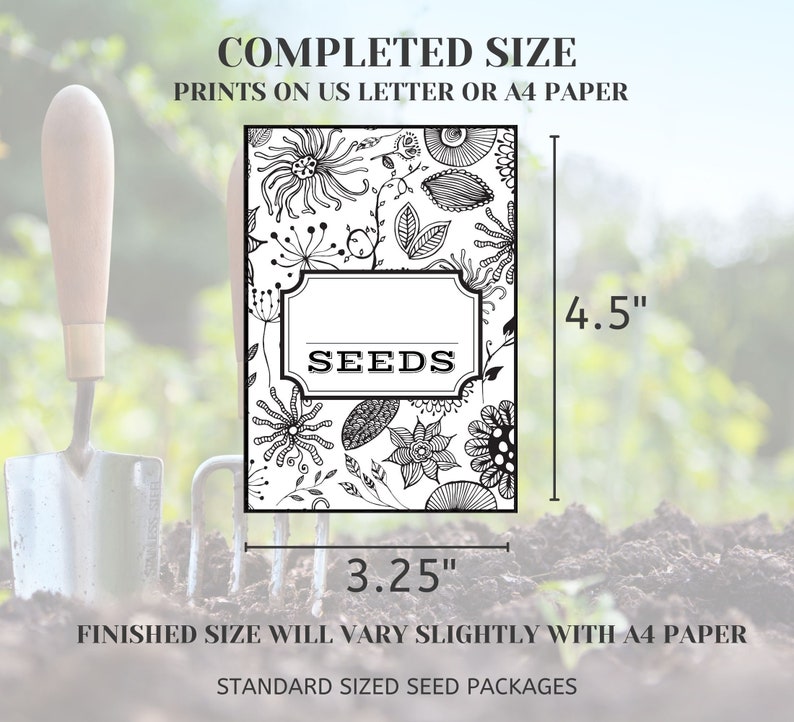 Printable Seed Envelopes DIY Seed Packets Seed Storage Seed Saving ...