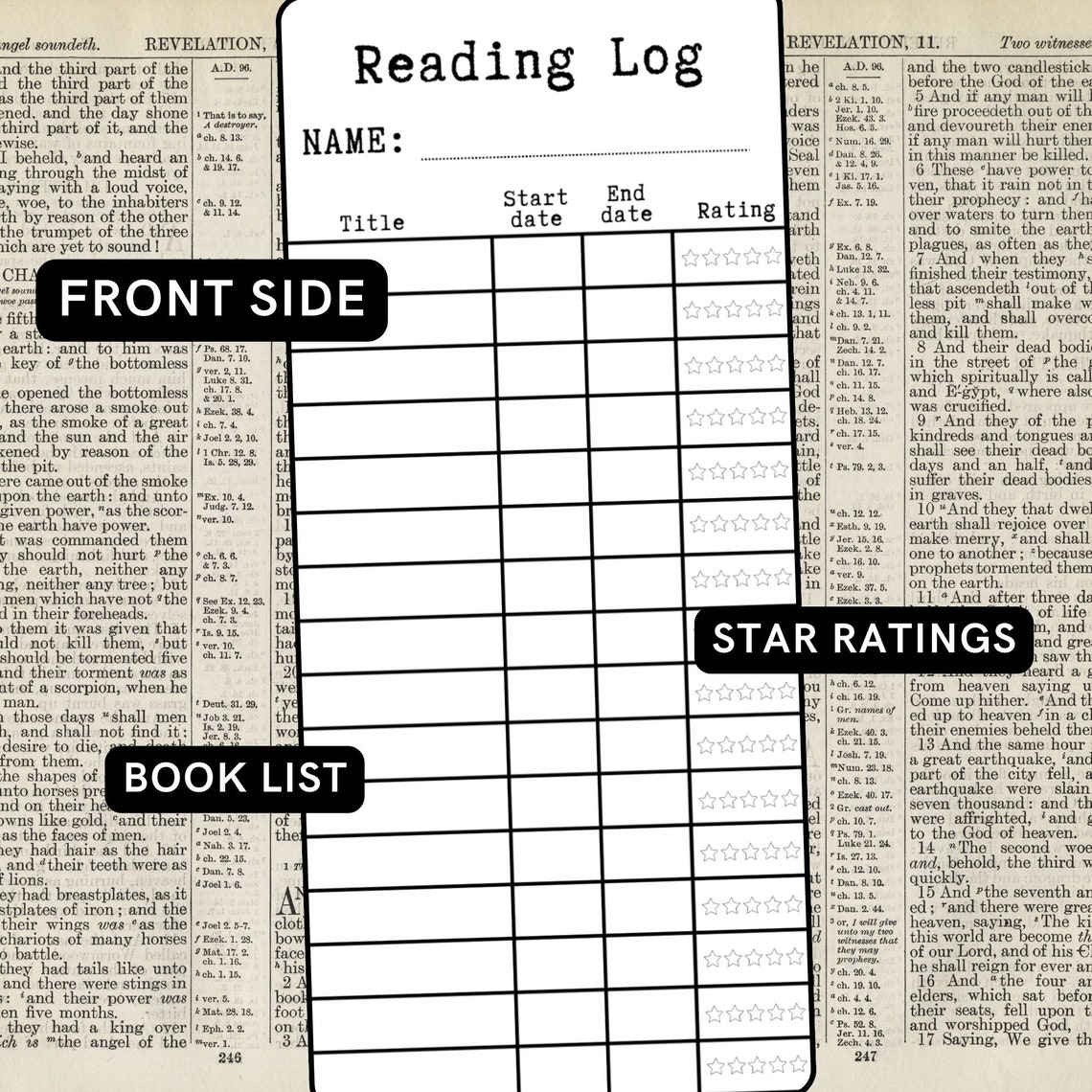 Reading Log Bookmarks With Reading Tracker Printable PDF Download ...
