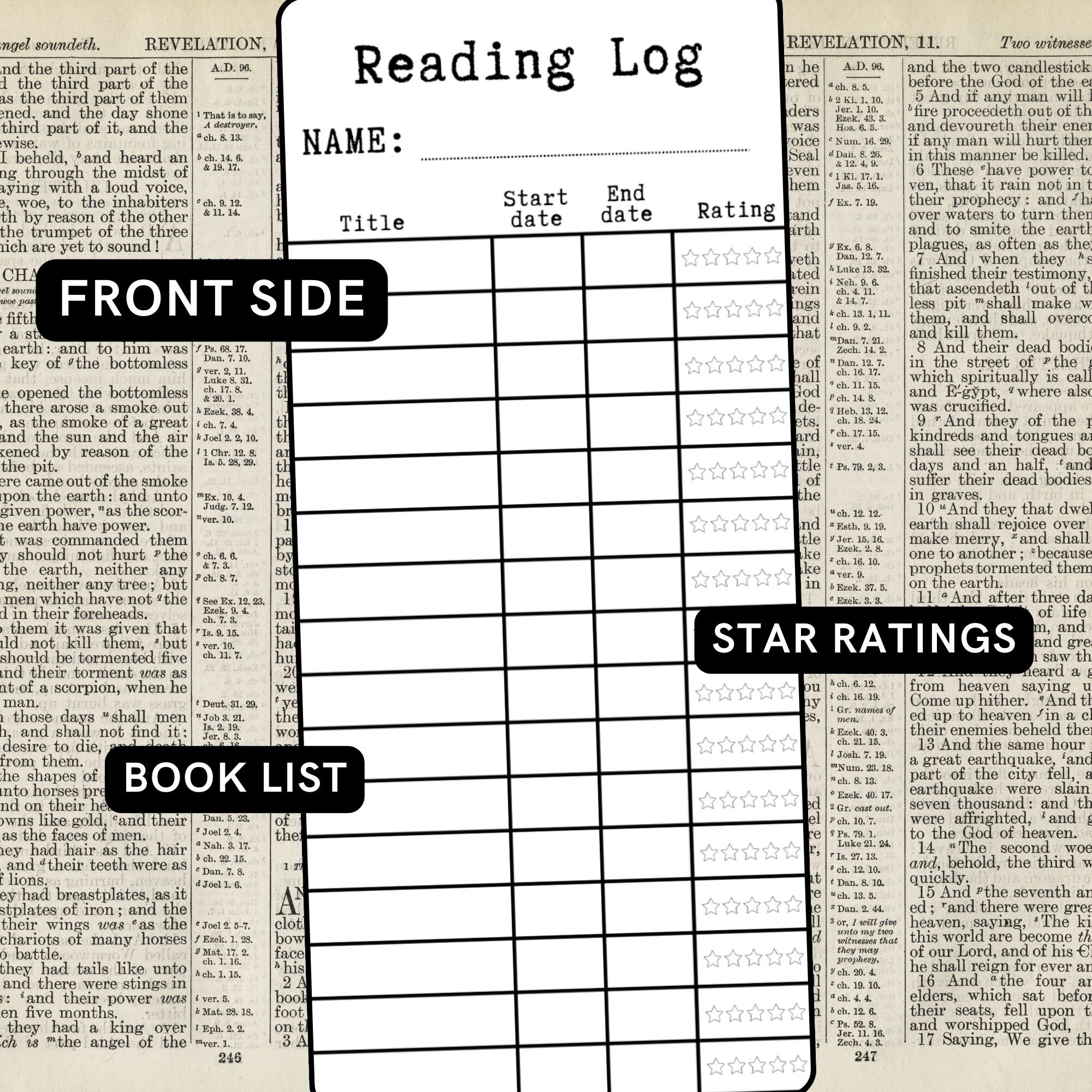 Reading Log Bookmarks With Reading Tracker - Printable PDF Download ...