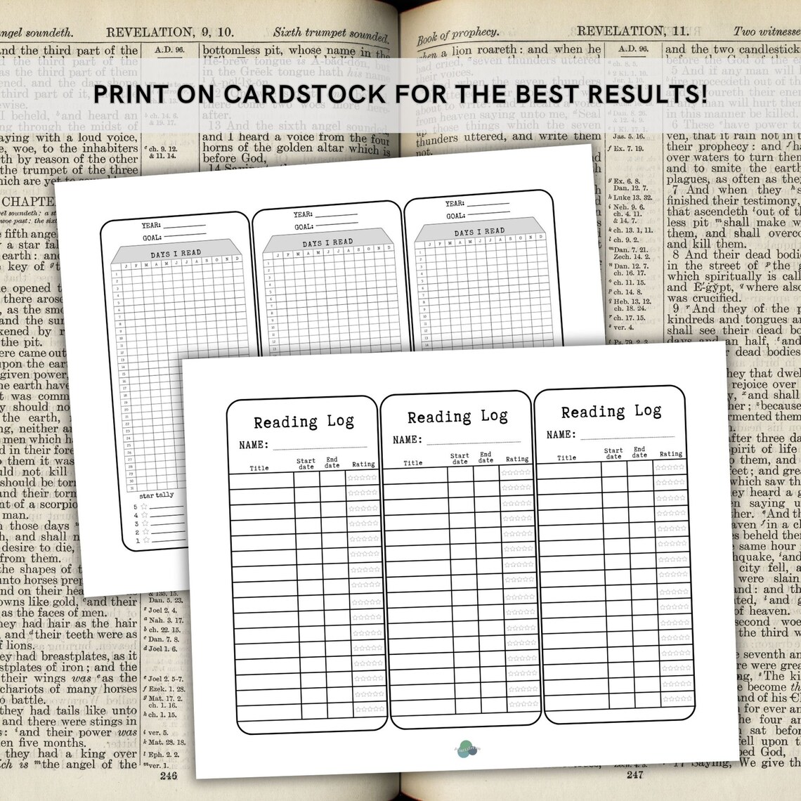 Reading Log Bookmarks With Reading Tracker Printable PDF Download ...