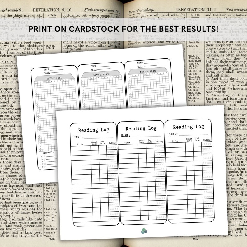 Reading Log Bookmarks With Reading Tracker - Printable PDF Download ...