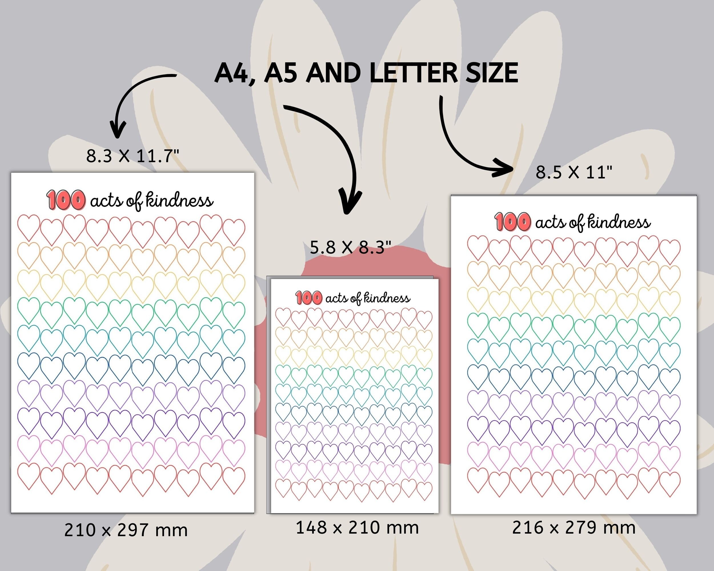 100 Acts of Kindness Printable Colouring Sheet Random Acts of - Etsy Canada
