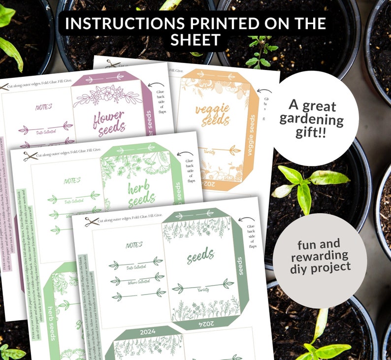 Printable Seed Envelopes DIY Seed Packets Seed Storage Seed Saving ...