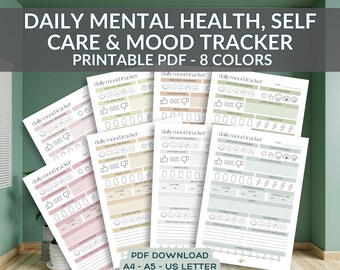 Buy Mood Tracker Journal Printable, Emotion Wellness Tracker, Anxiety ...