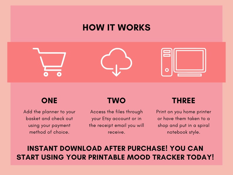 Daily Mood Tracker Printable Mental Health Journal Self Care - Etsy