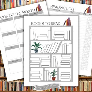 Bookshelf Reading Log With Reading Tracker Printable PDF Download Book ...
