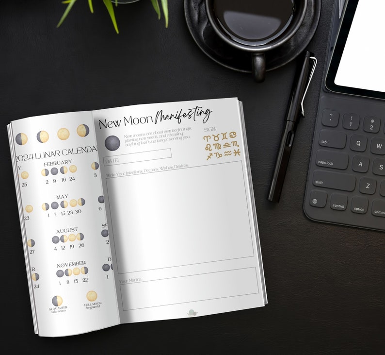 Moon Phase Planner: Astrology Journal, Lunar Cycle Workbook (digital ...