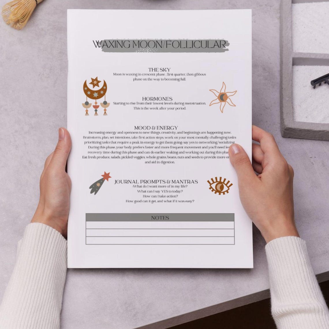 Boho Moon Phase Mood and Period Tracker Printable, Monthly Mood Chart ...