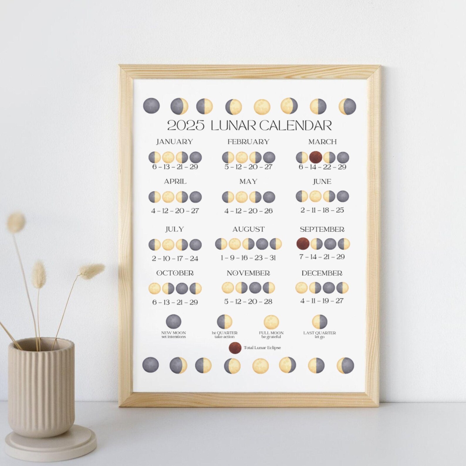 Boho Moon Phase Mood and Period Tracker Printable, Monthly Mood Chart ...
