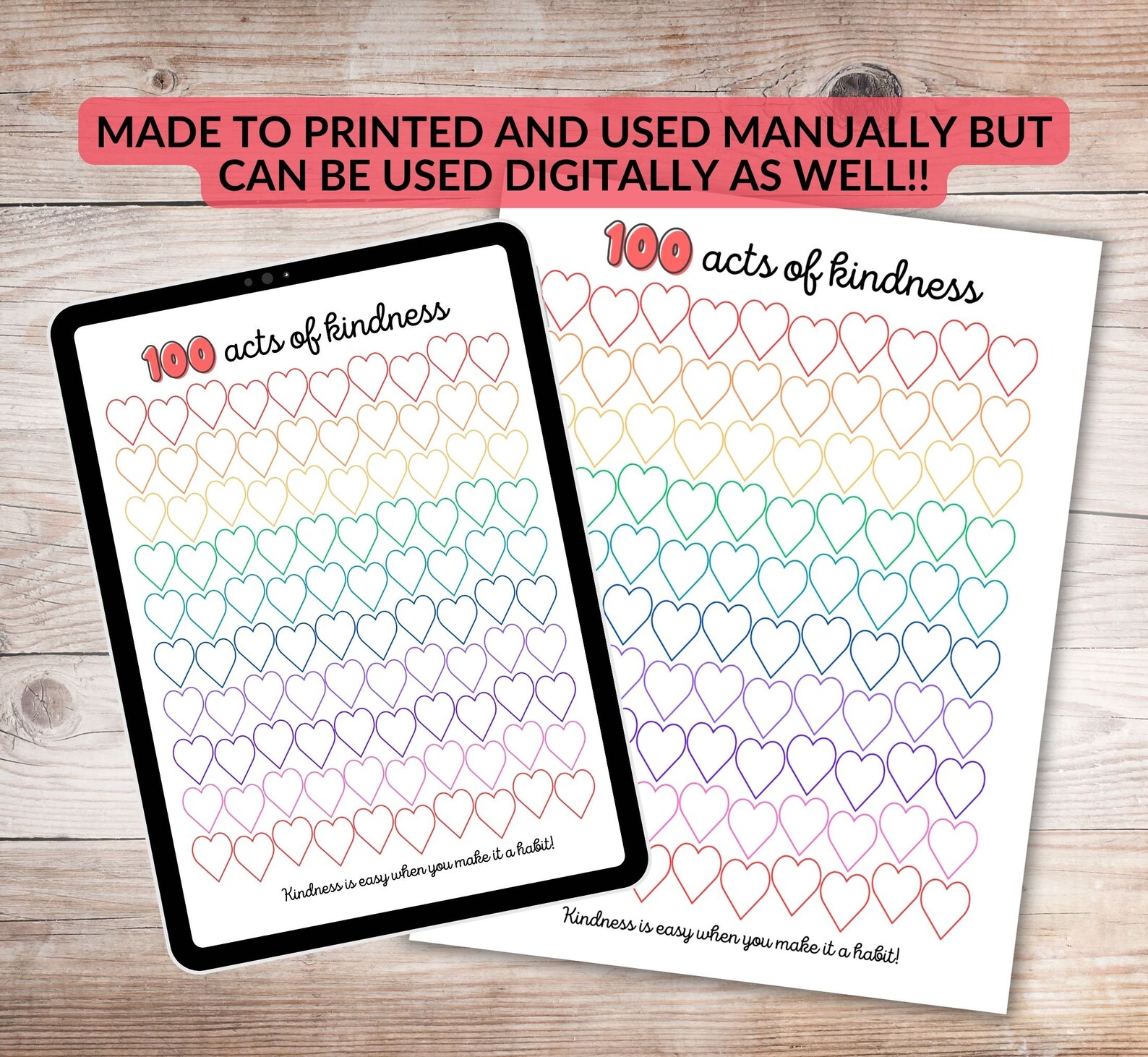 100 Acts of Kindness Printable Colouring Sheet Random Acts of Kindness ...