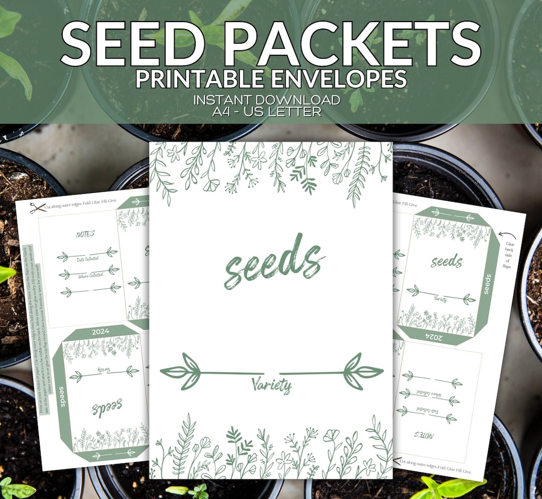 DIY Printable Seed Envelopes, Flower Seed Storage (PDF Download) - Etsy