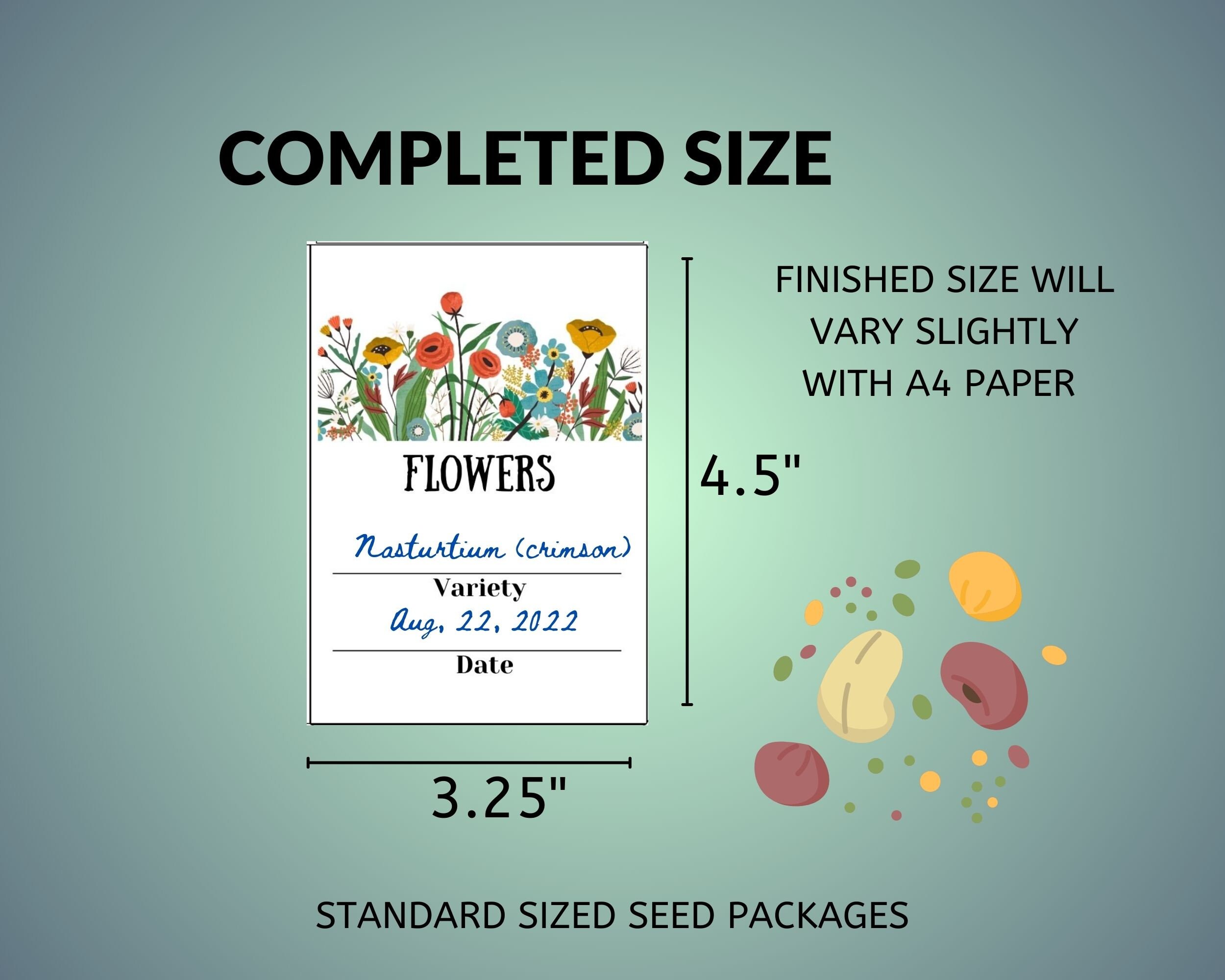 Printable Seed Envelopes DIY Seed Packets Seed Storage Seed - Etsy