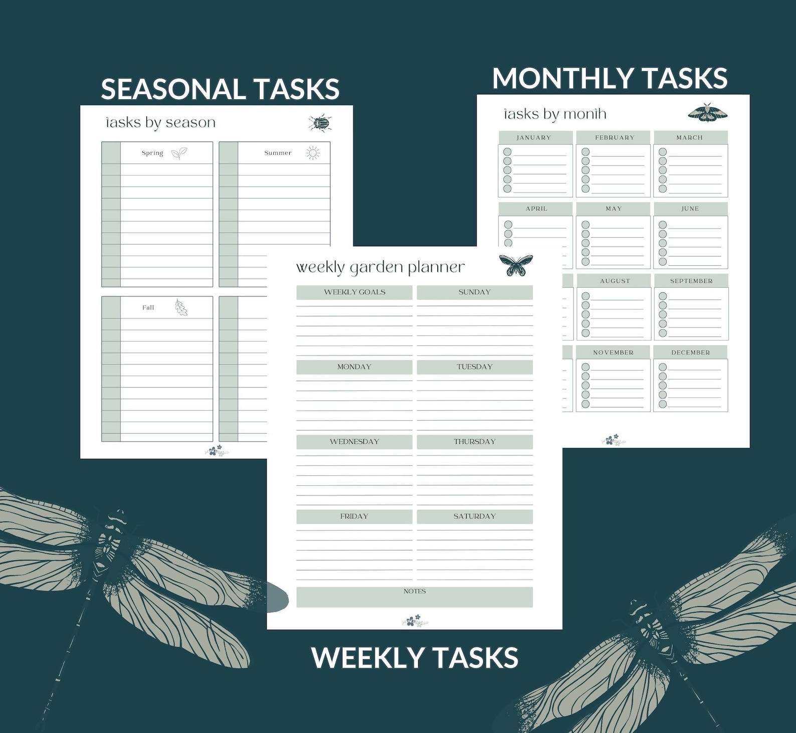 Insect Garden Planner: Printable Journal, Seeding & Harvest Logs (PDF ...
