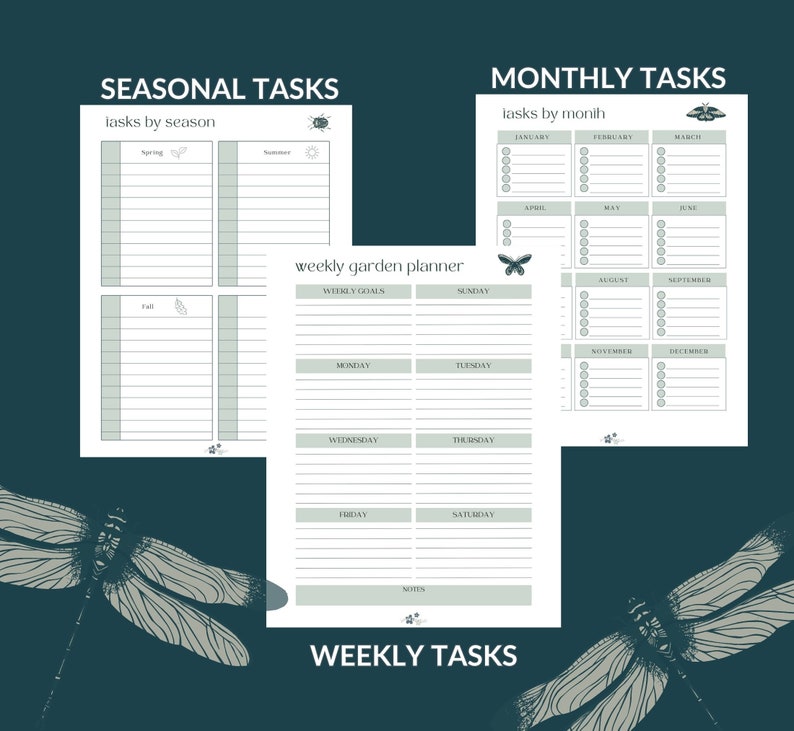 Printable Garden Planner Pages for Insect Lovers, Garden Journal Print ...