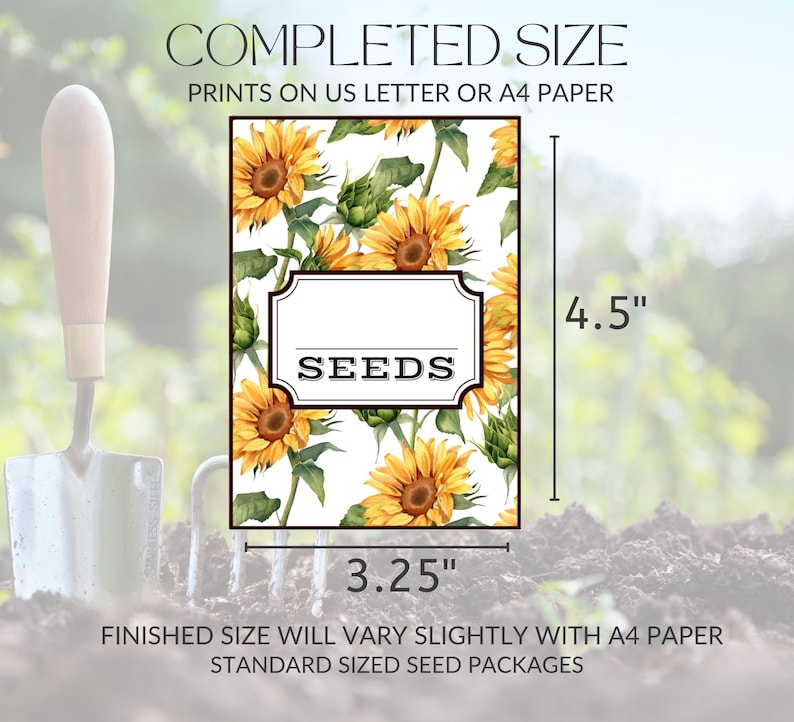 Printable Seed Packet PDF Instant Download in A4 and Letter Size - Seed ...