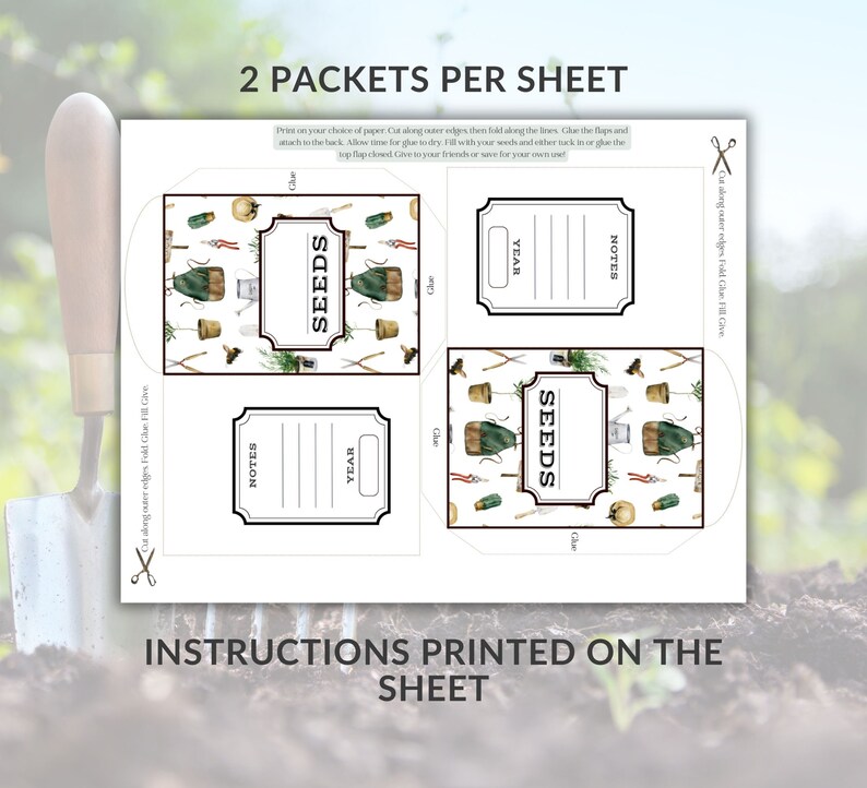 Printable Seed Packet PDF Instant Download in A4 and Letter Size - Seed ...