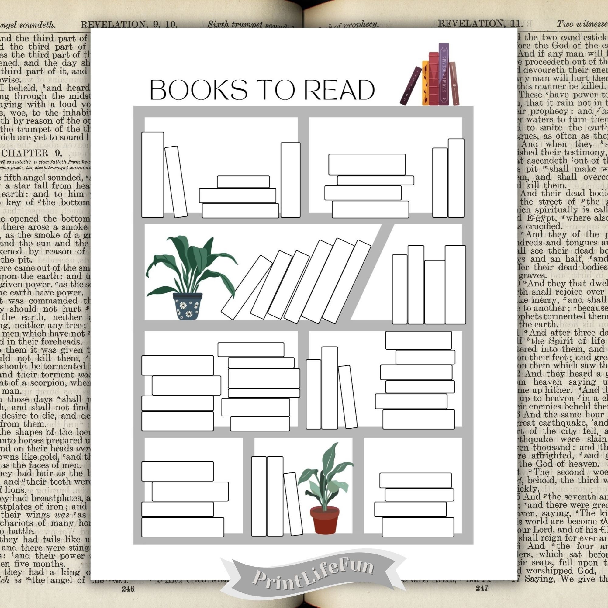 Bookshelf Reading Log With Reading Tracker Printable PDF Download Book ...