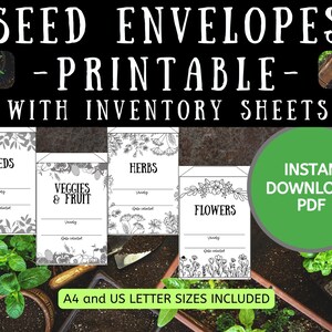 Printable Seed Envelopes DIY Seed Packets Seed Storage Seed - Etsy