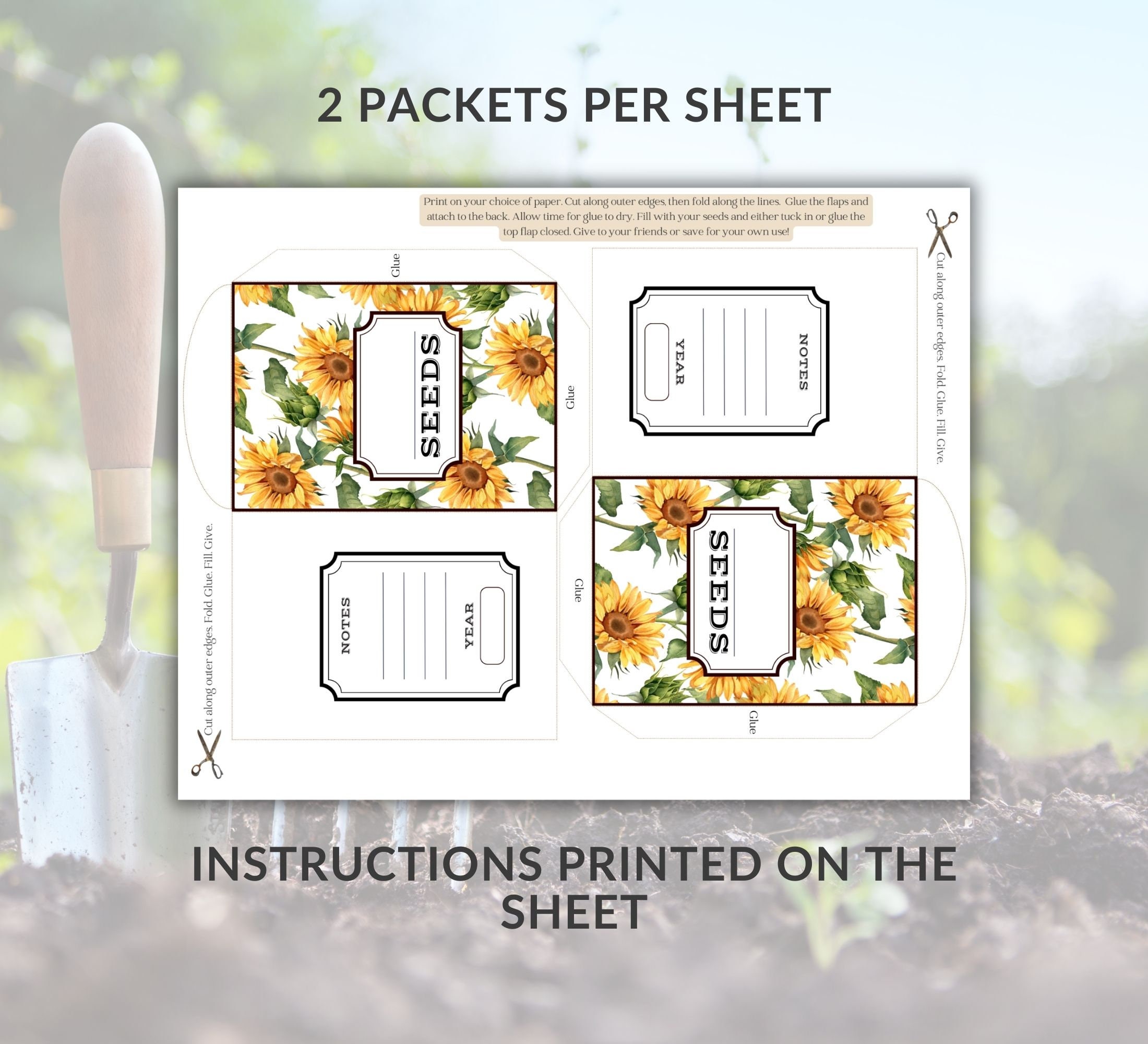 Printable Seed Packet PDF Instant Download in A4 and Letter Size - Seed ...