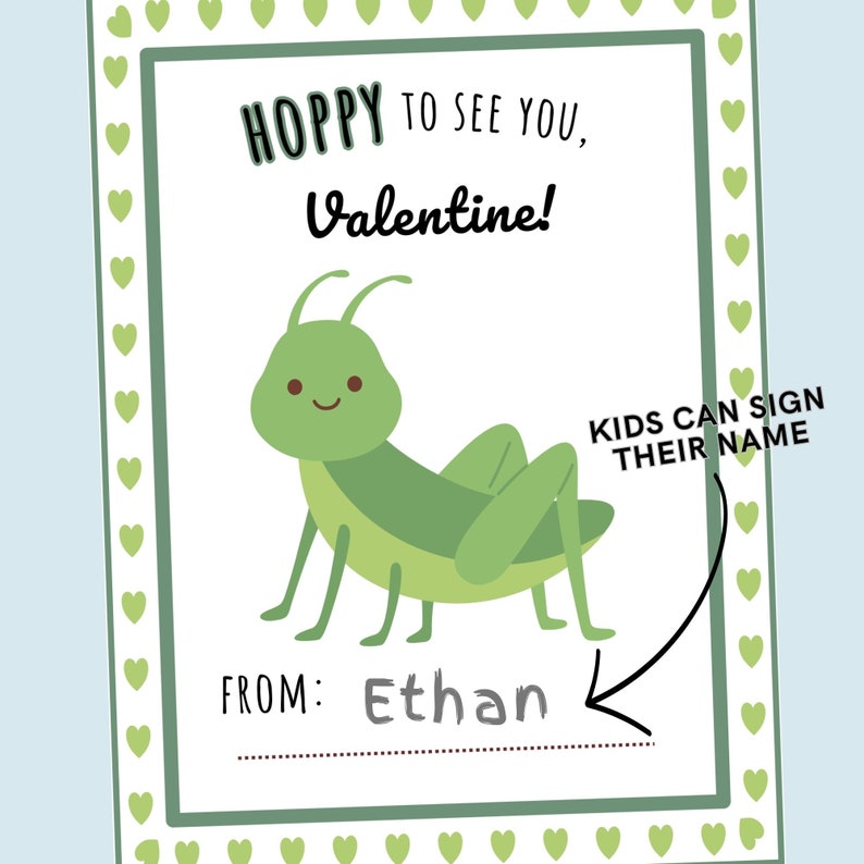 Printable Bug-themed Valentine Cards for Kids Insect Jokes Valentine's ...