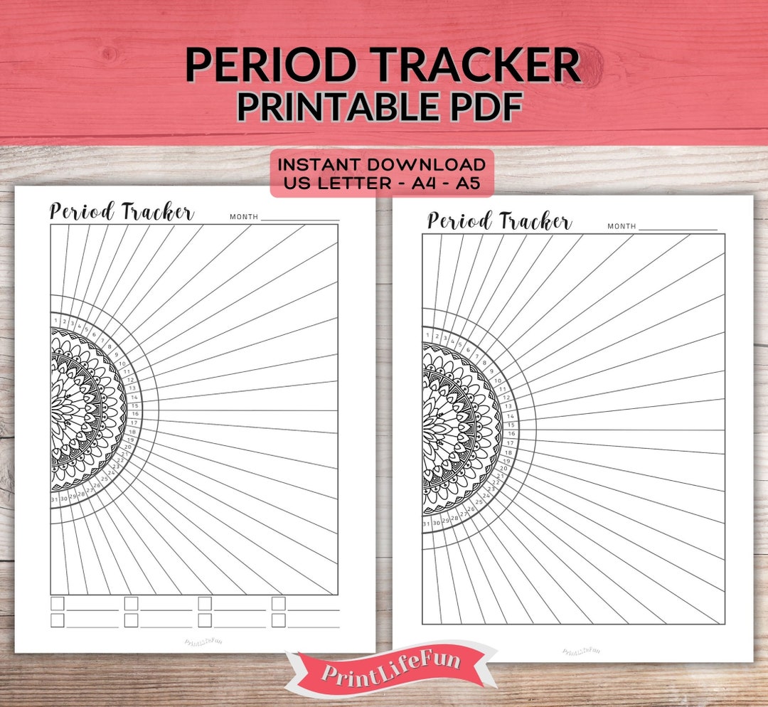 Period Tracker Printable, Circular Period Chart, Menstrual Tracker ...