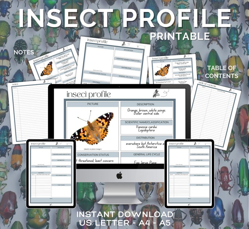 Insect Profile Printable PDF Instant Download - Entomology Studies ...
