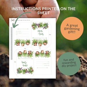 DIY Watercolour Herb Seed Packet Printable PDF, Instant Download, A4 US ...