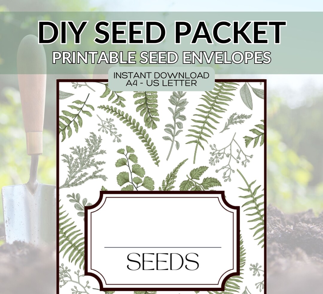Printable Seed Packet PDF Instant Download in A4 and Letter Size - Seed ...
