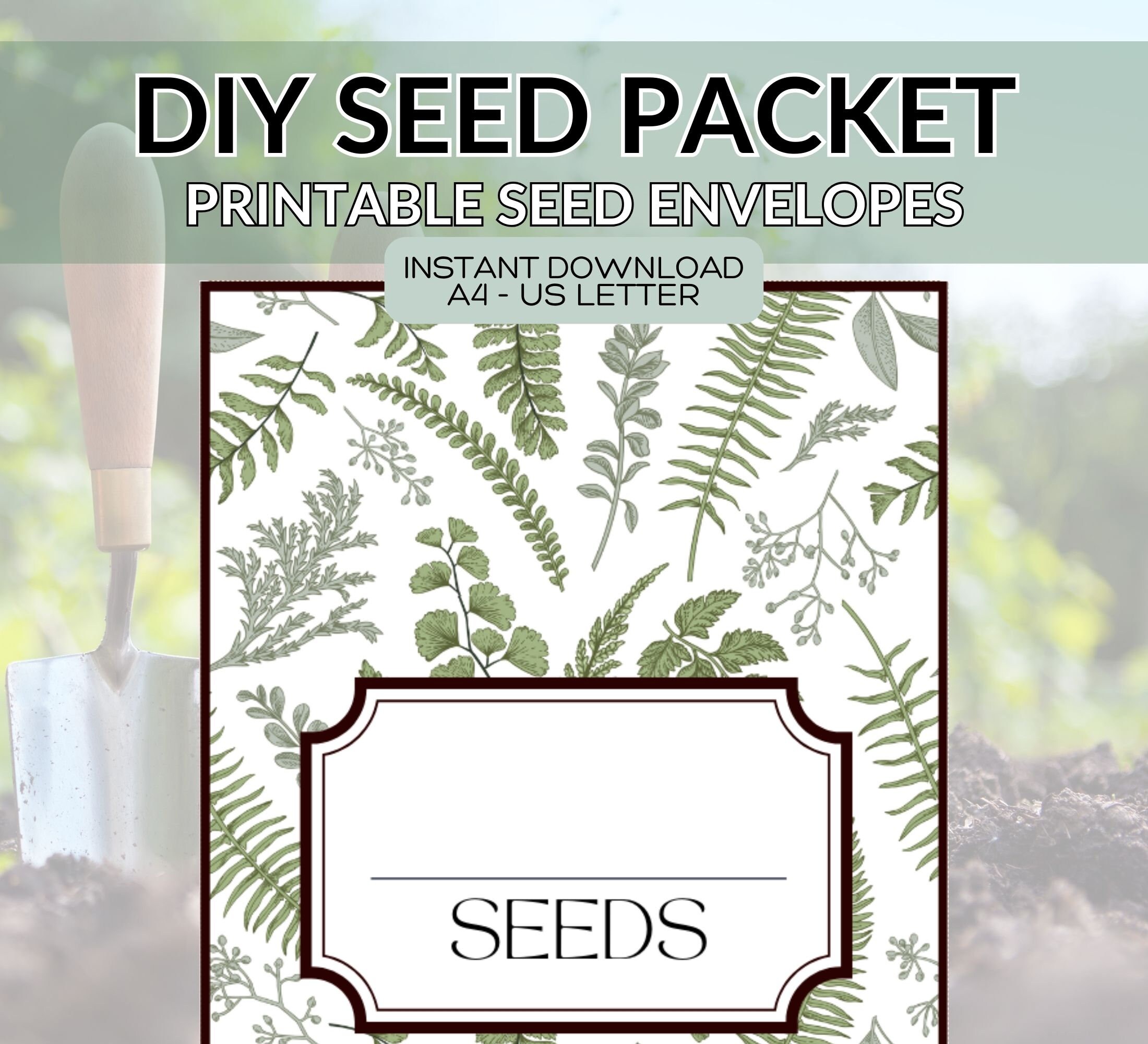 Printable Seed Packet PDF Instant Download in A4 and Letter Size - Seed ...