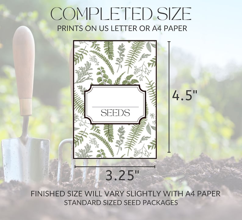 Printable Seed Packet PDF Instant Download in A4 and Letter Size - Seed Saving Envelopes With ...