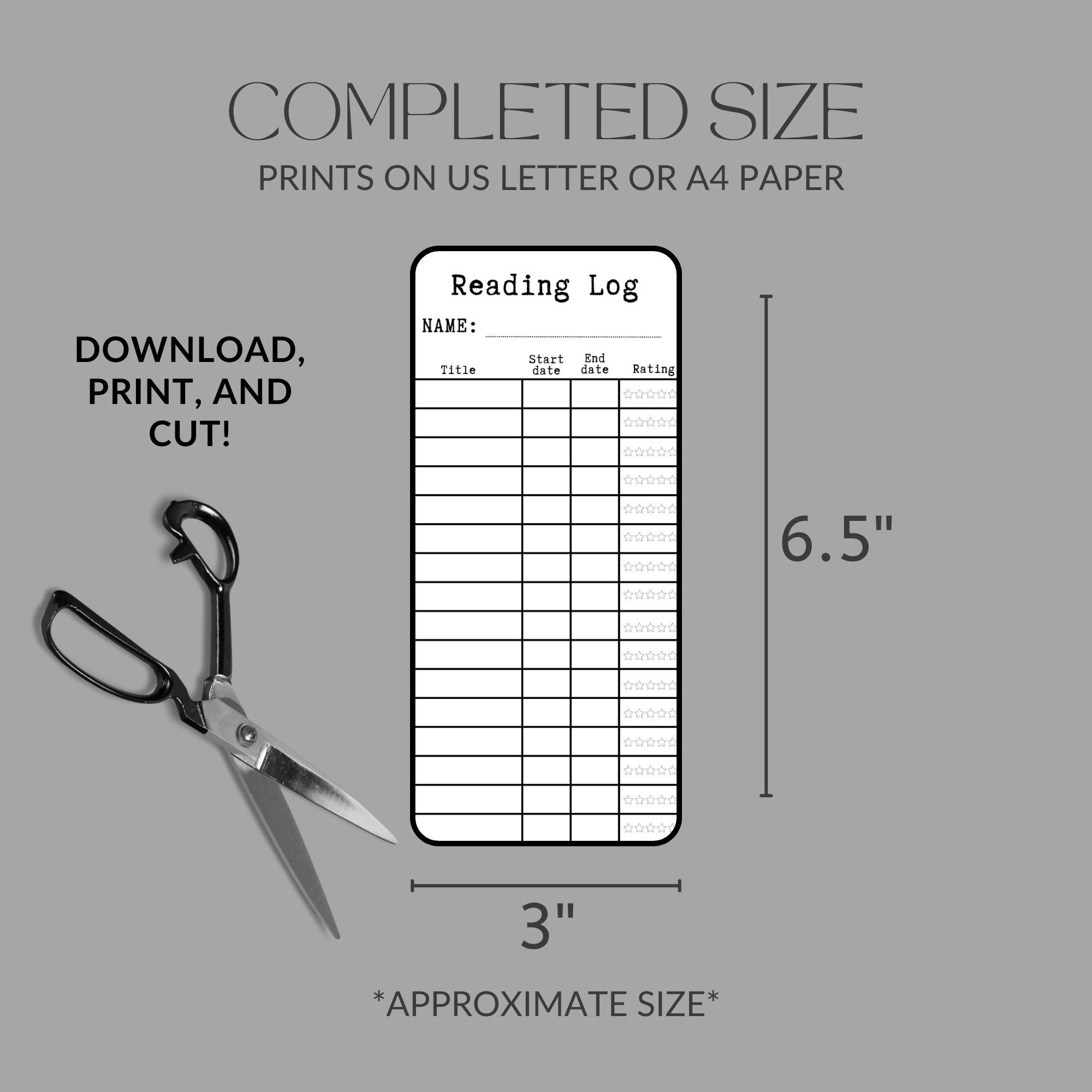 Reading Log Bookmarks With Reading Tracker - Printable PDF Download ...
