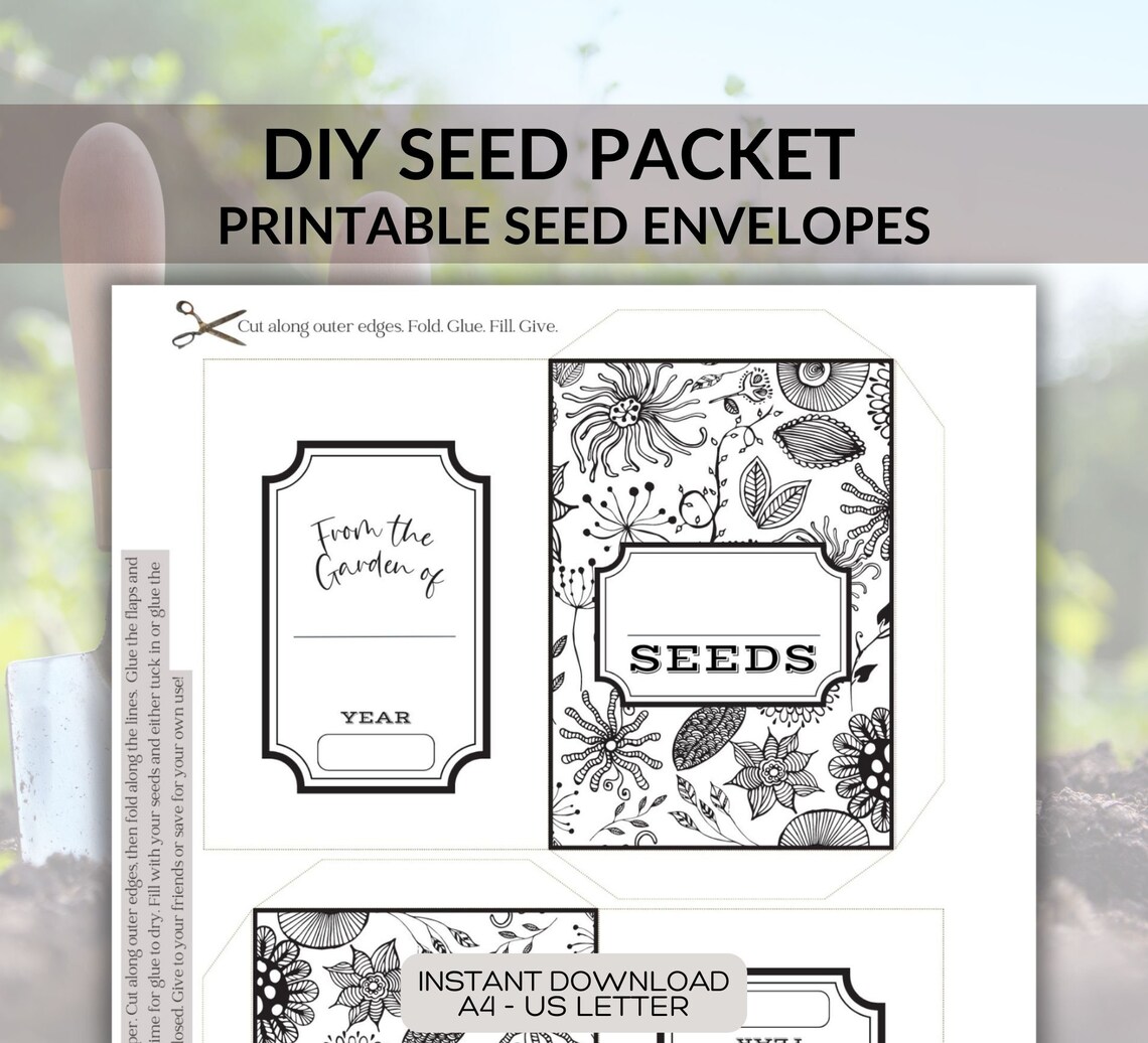 Printable Seed Envelopes DIY Seed Packets Seed Storage Seed Saving ...