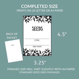 Printable Seed Envelopes: DIY Seed Packets, Herb, Flower, Veggie (PDF ...