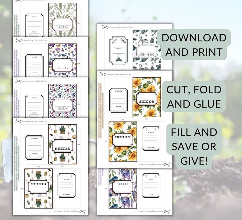 Printable Seed Packet Bundle PDF Instant Download in A4 and Letter Size ...