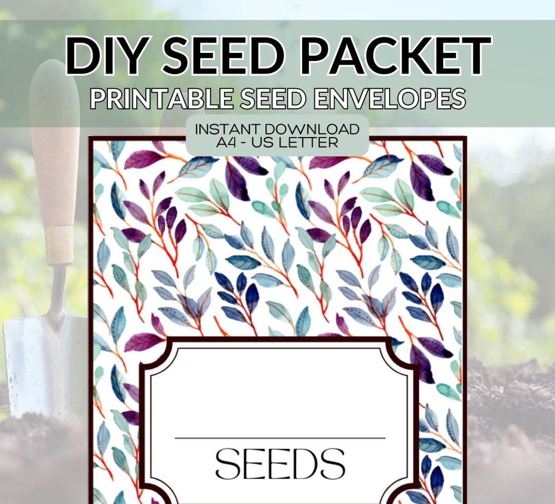 Printable Seed Packet PDF Instant Download in A4 and Letter Size - Seed ...