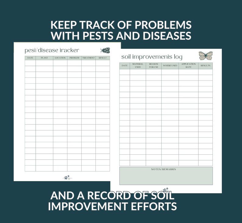 Printable Garden Planner Pages for Insect Lovers, Garden Journal Print ...