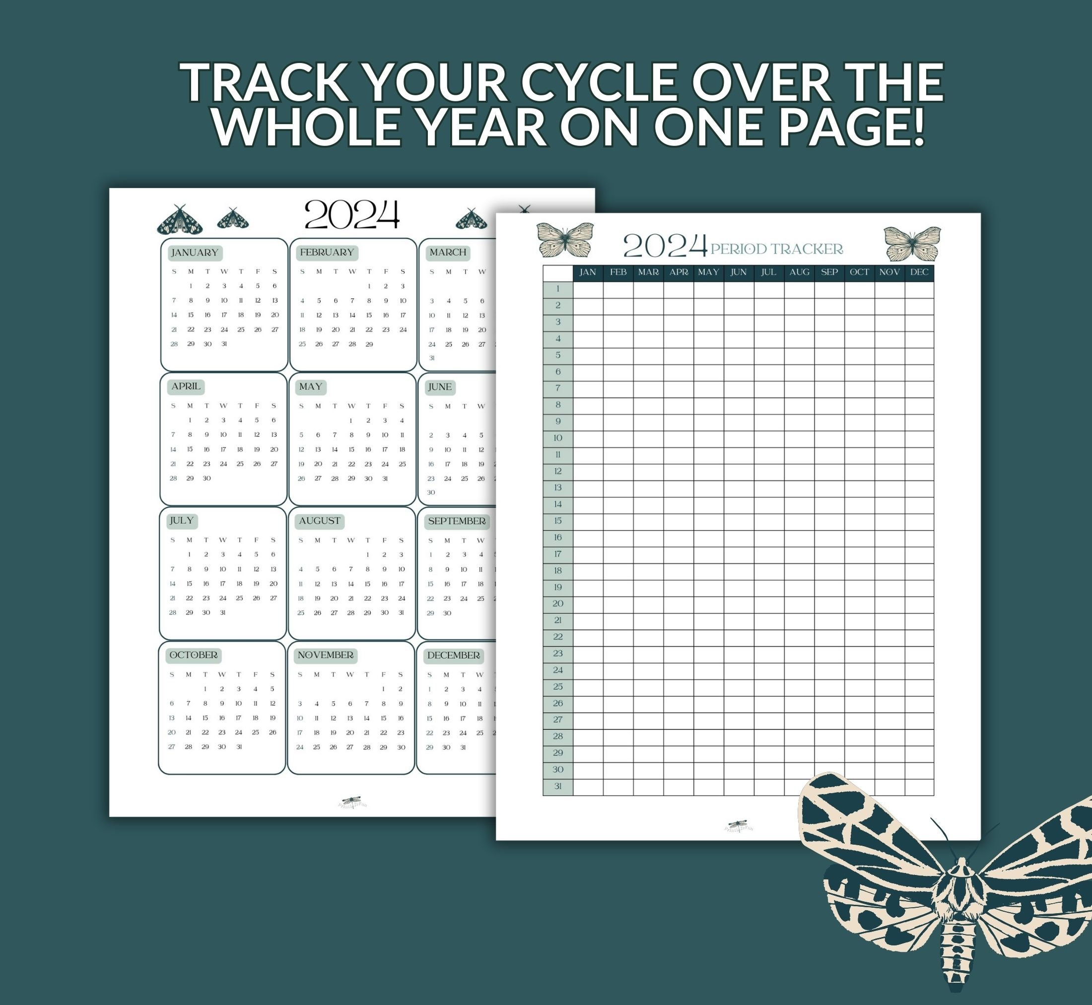 Period Tracker Bundle Printable Planner Pages Mood Tracker, Period ...