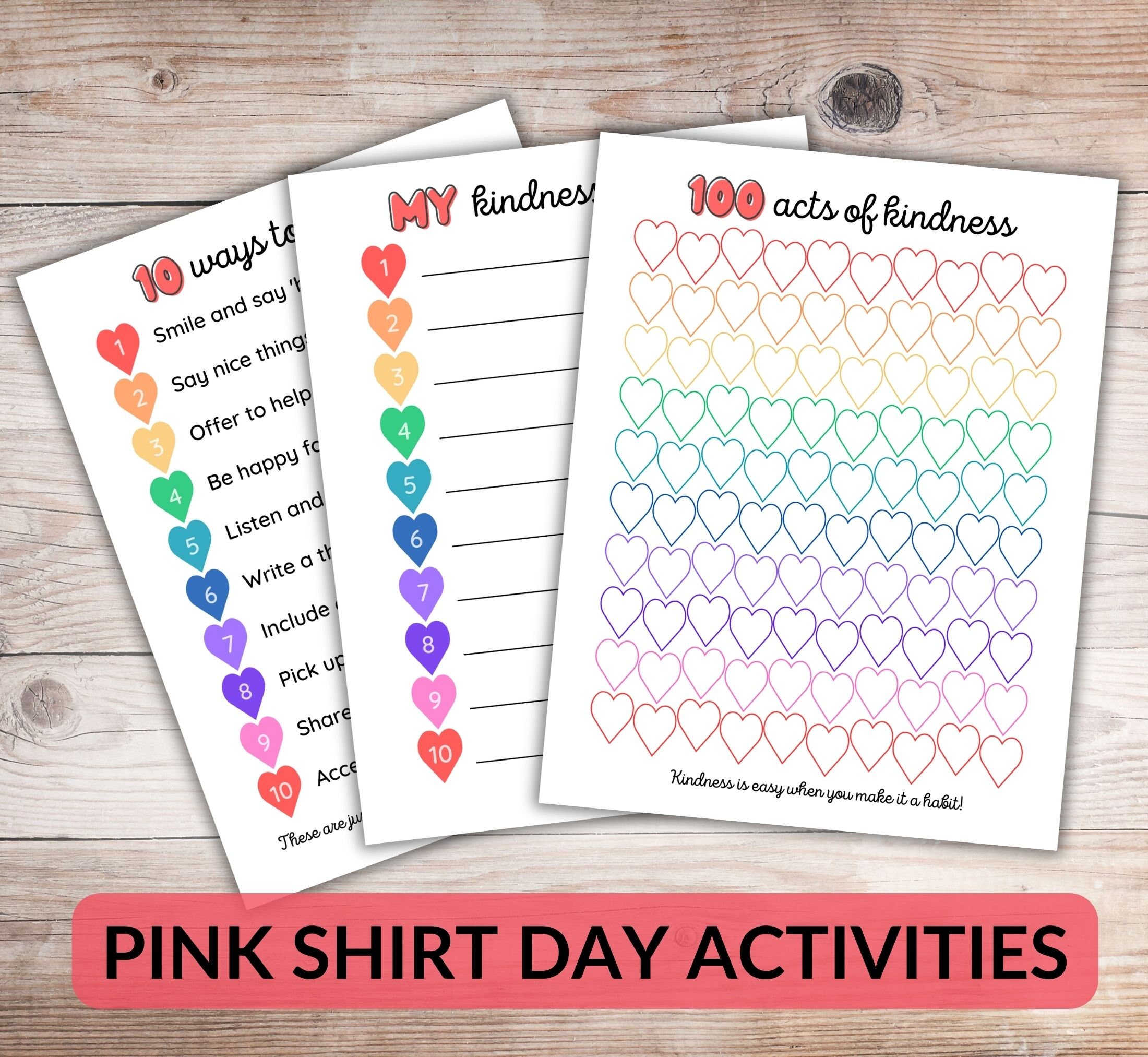 100 Acts of Kindness Challenge: Heart Coloring Sheet (PDF) - Etsy