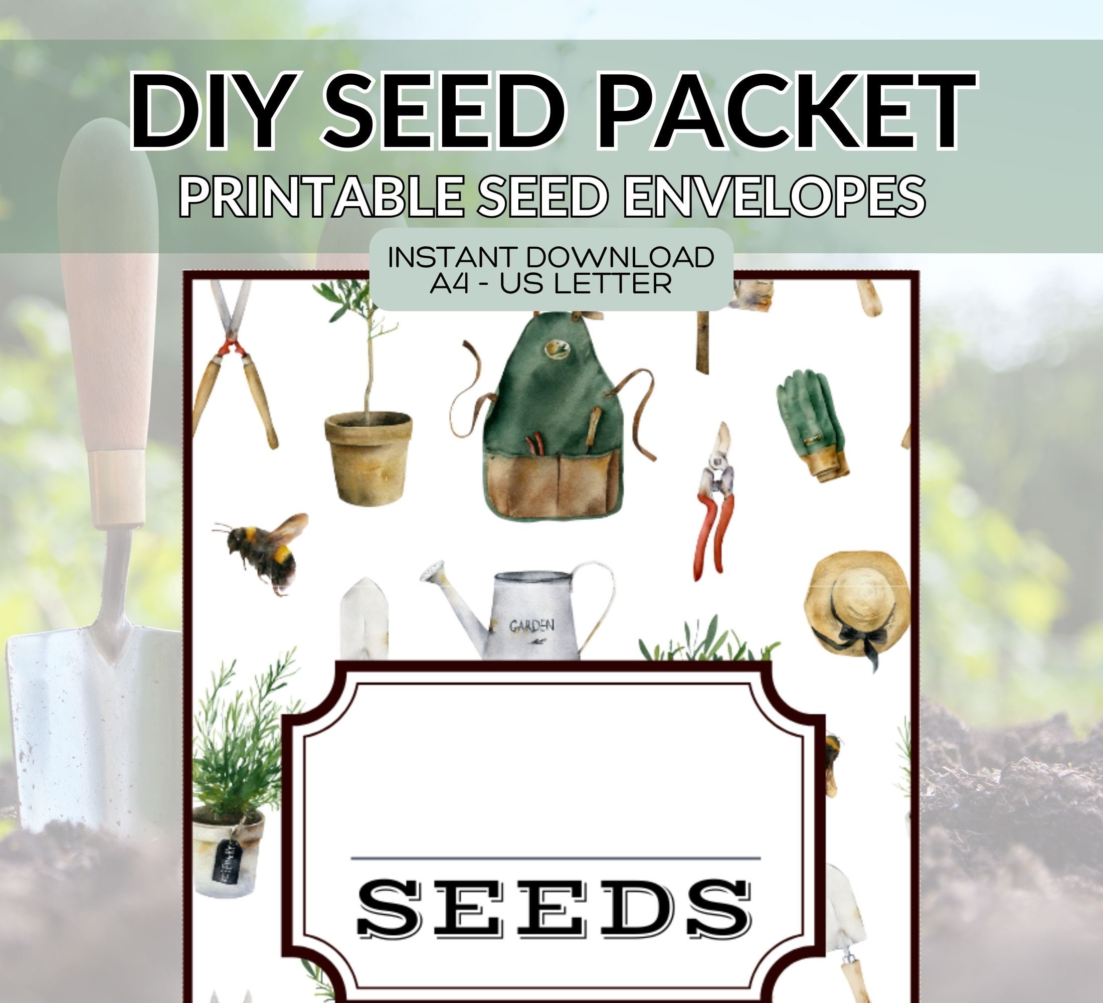 Garden Seed Envelope Templates
