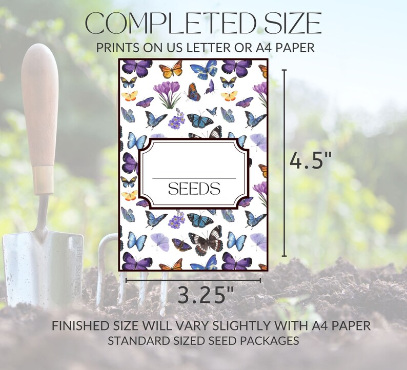 Printable Seed Packet PDF Instant Download in A4 and Letter Size Seed ...