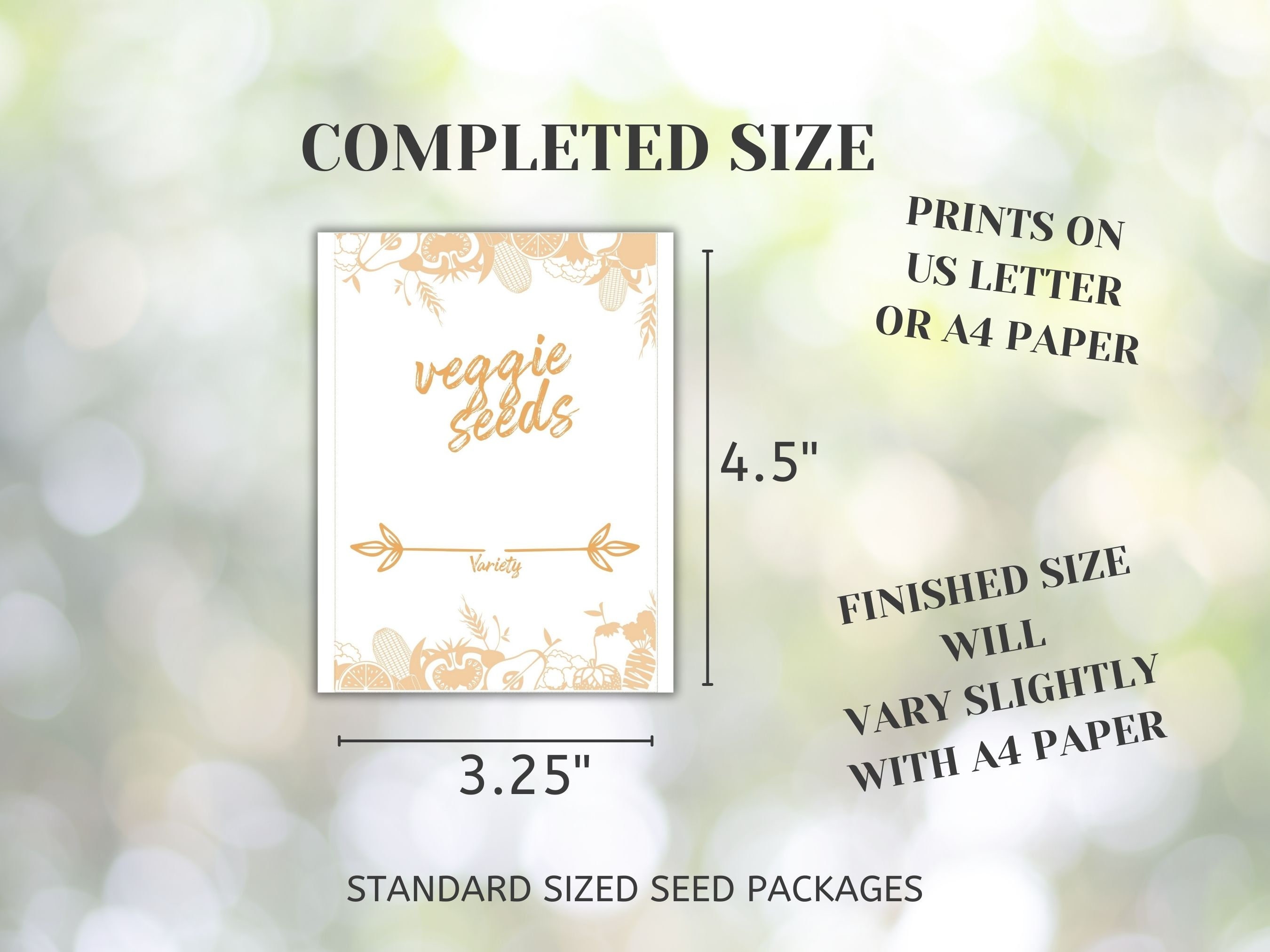 Printable Vegetable Seed Envelopes DIY Seed Packets Seed - Etsy