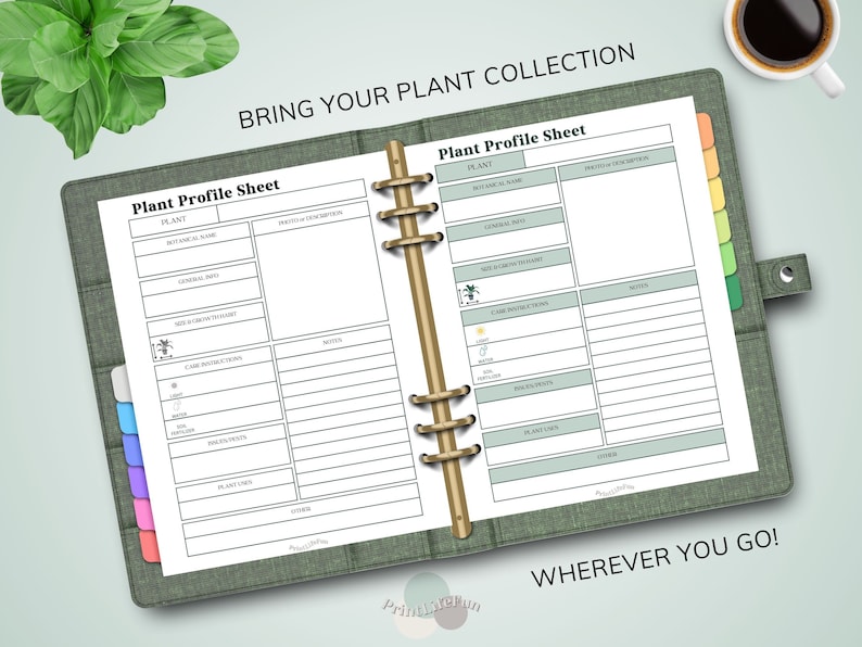 Plant Profile Printable: Houseplant Care Tracker (A5, A4, Letter Size ...