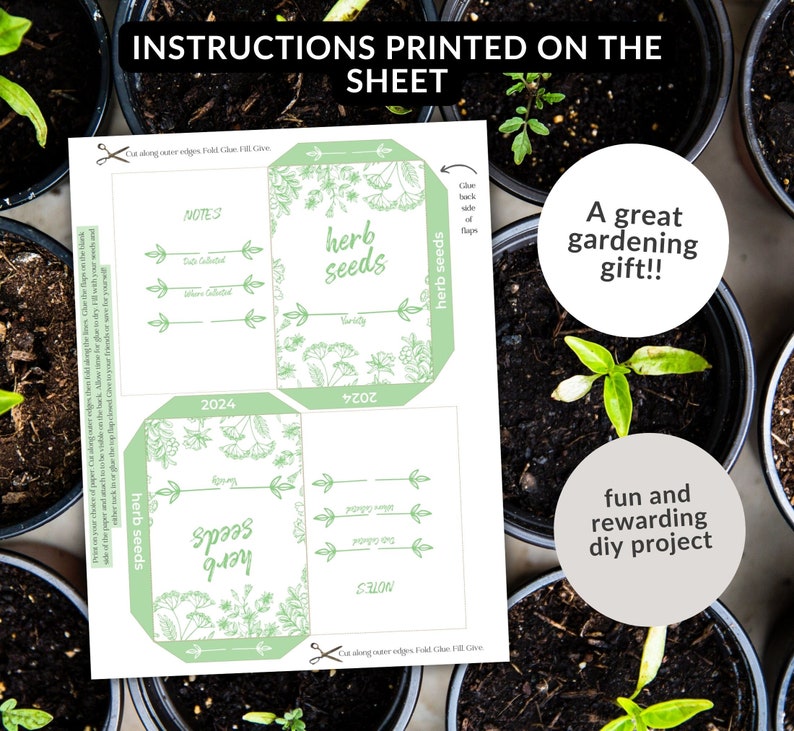 Printable Herb Seed Envelopes: DIY Seed Packets (PDF Download) - Etsy