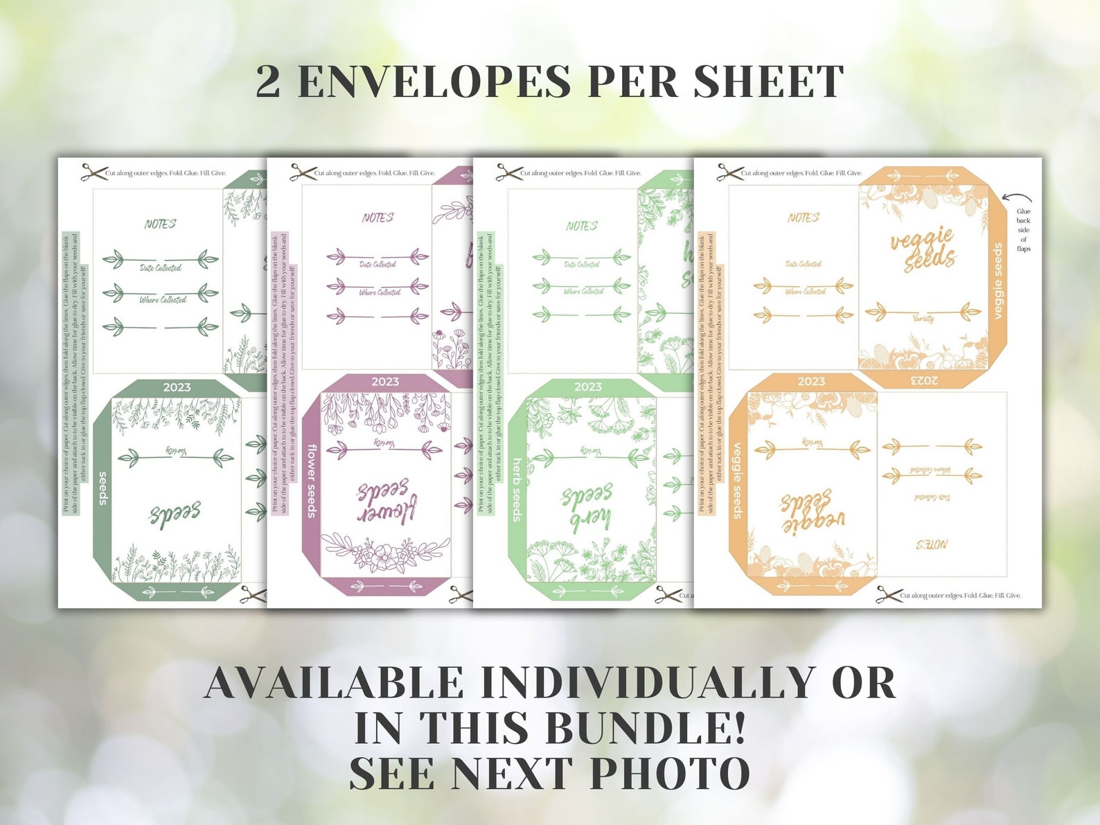 Printable Seed Envelopes DIY Seed Packets Seed Storage Seed Saving ...