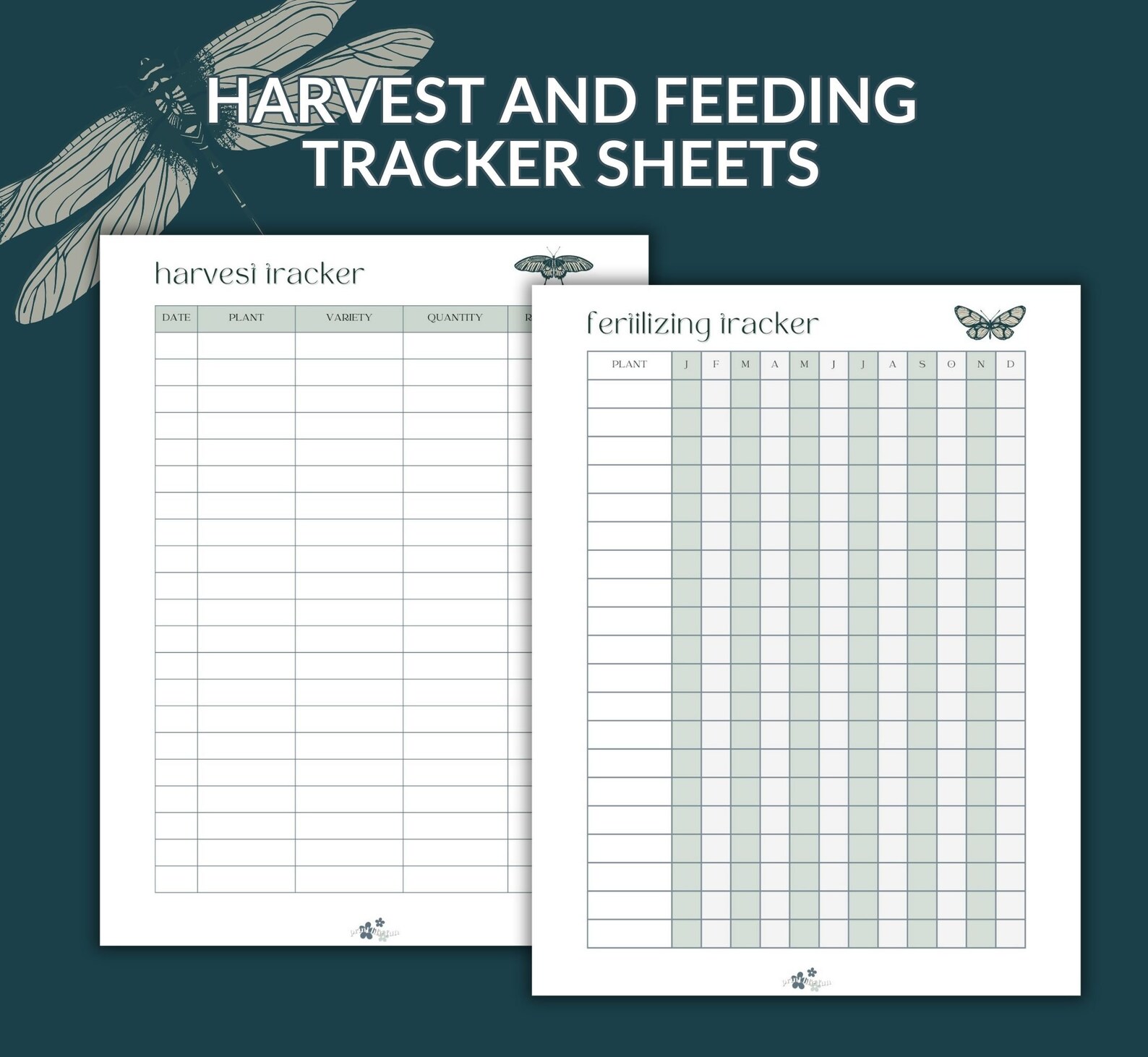 Insect Garden Planner: Printable Journal, Seeding & Harvest Logs (PDF ...