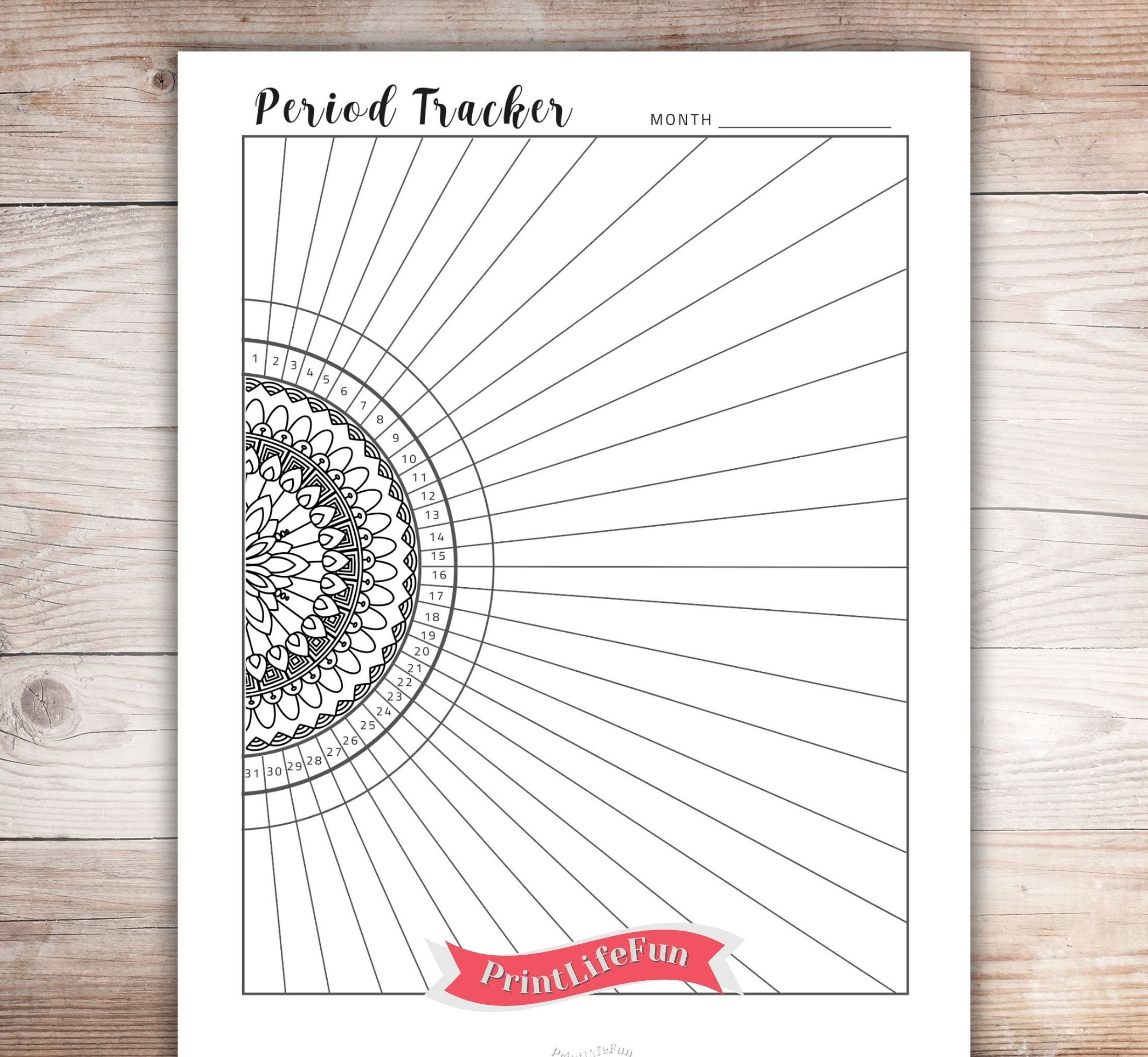 Period Tracker Printable, Circular Period Chart, Menstrual Tracker ...