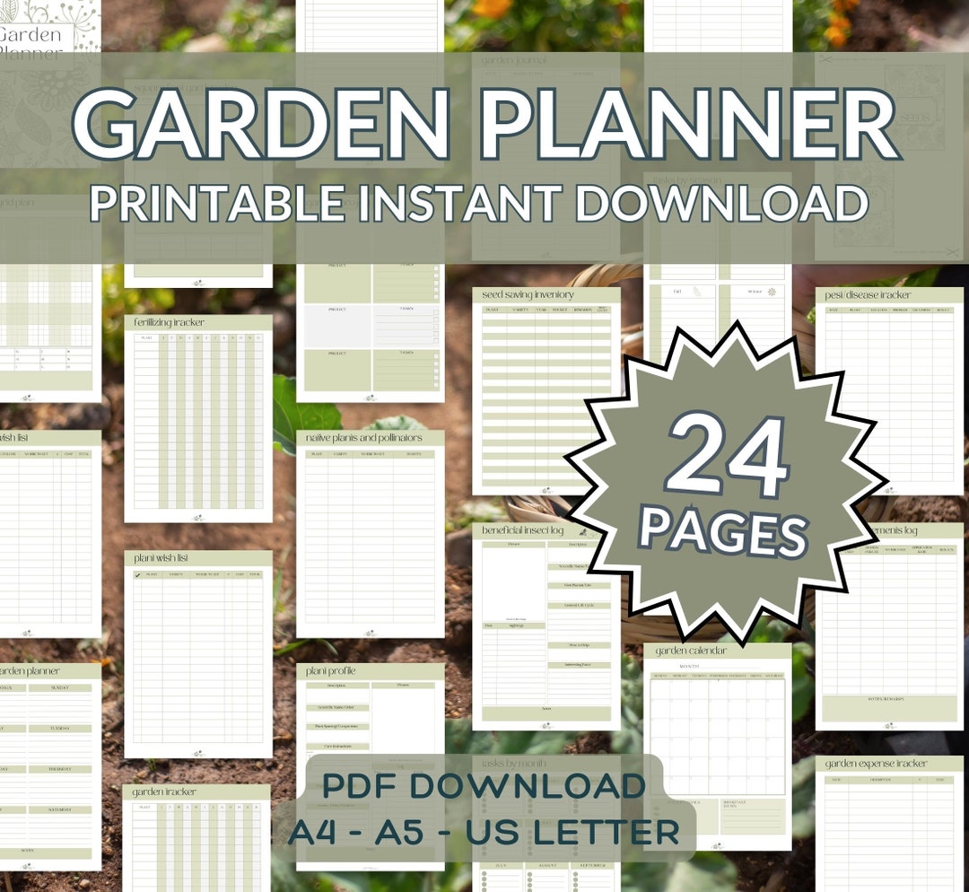 Printable Garden Planner 24 Pages Simple Efficient Garden Planner ...